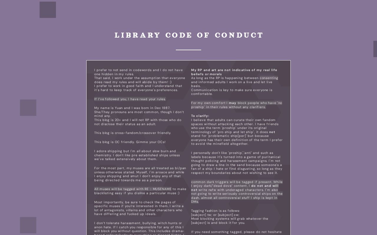 Library Code of Conduct